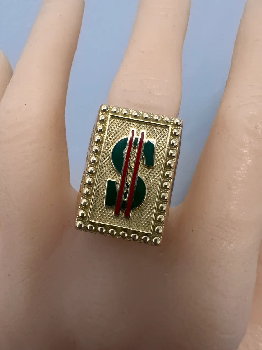 14K Gold Dollar Ring – Veronajoyeria