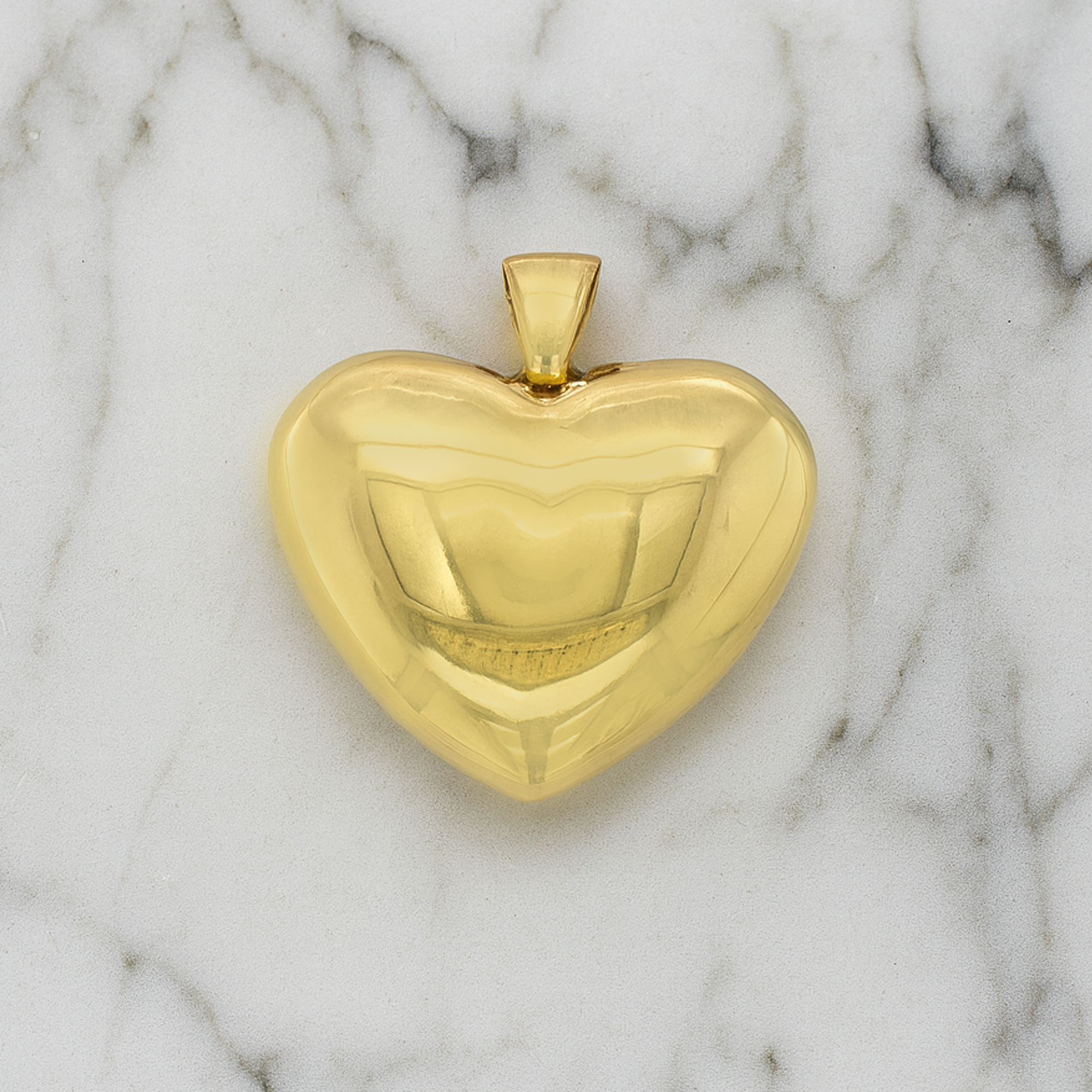 14K Yellow Gold Puff Heart Pendant – Veronajoyeria